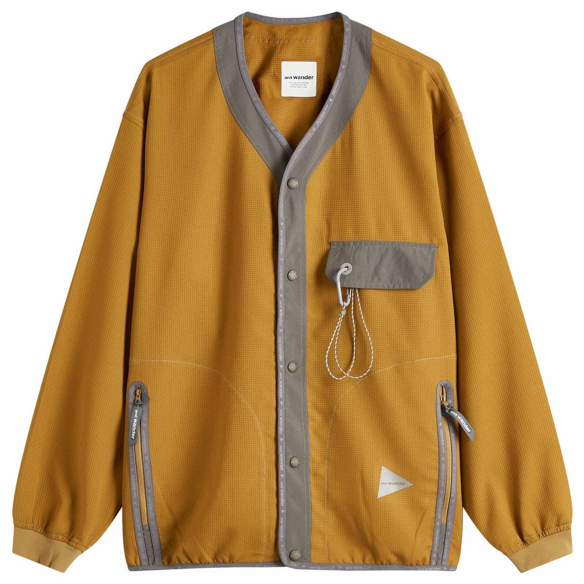 and wander Men's Vent Cardigan in Camel and Wander