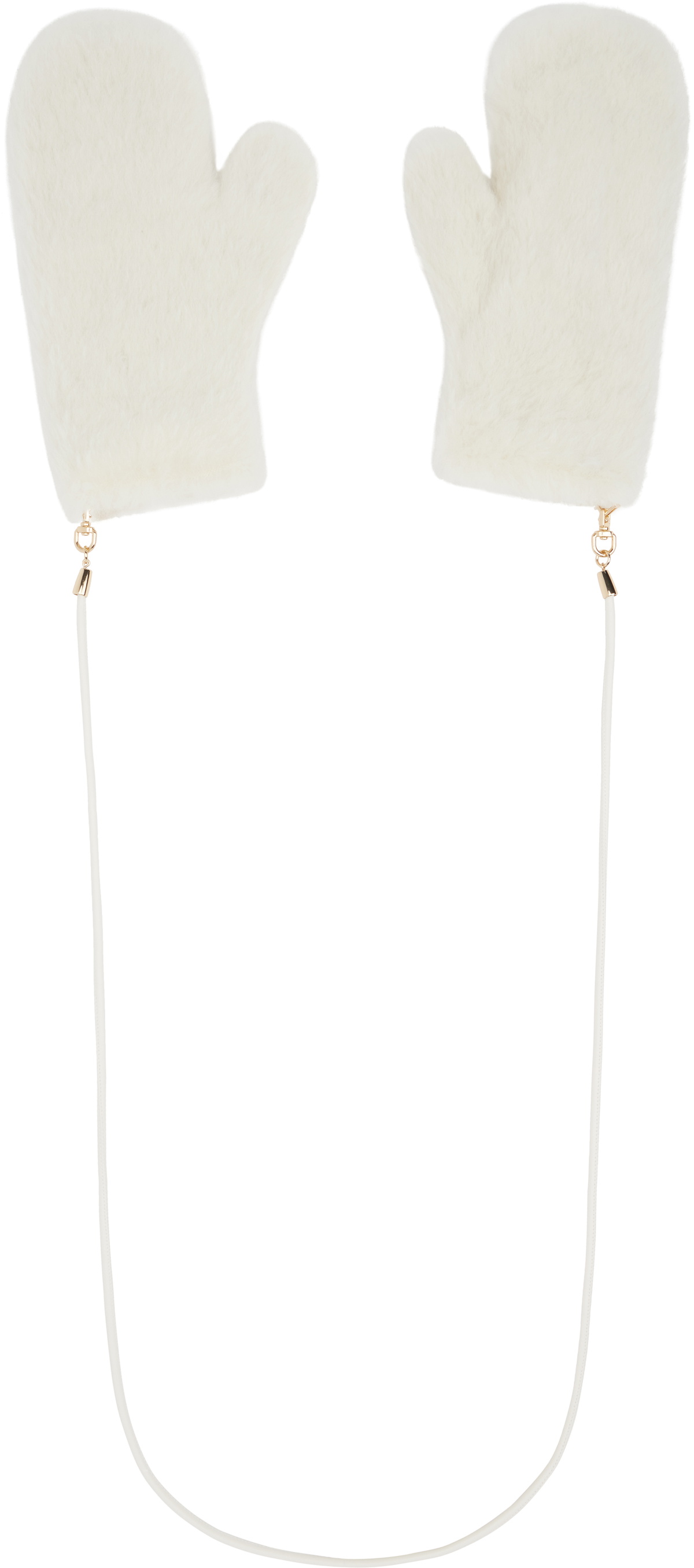 Max Mara White Ombrato Mittens Max Mara