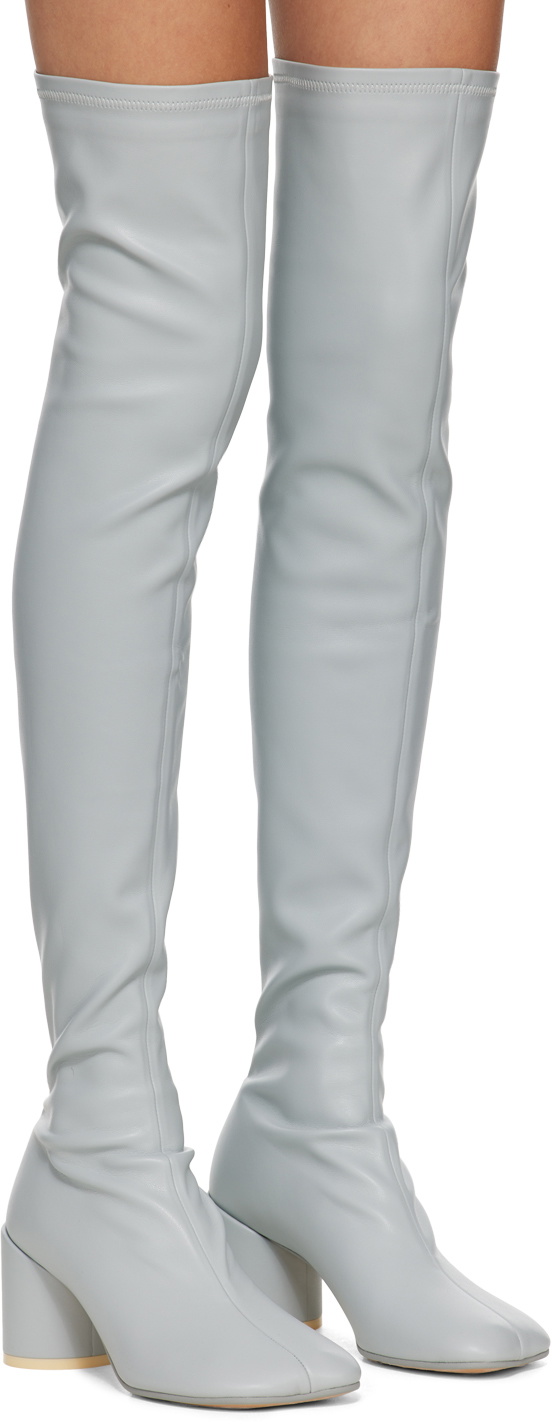 MM6 Maison Margiela Blue Anatomic Tall Boots MM6 Maison Margiela