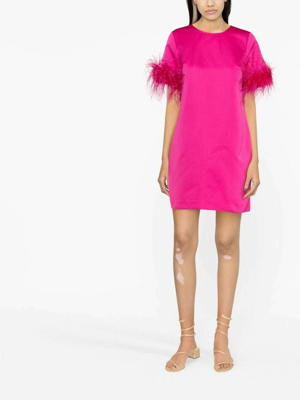 PAROSH - Feathered Mini Dress Parosh