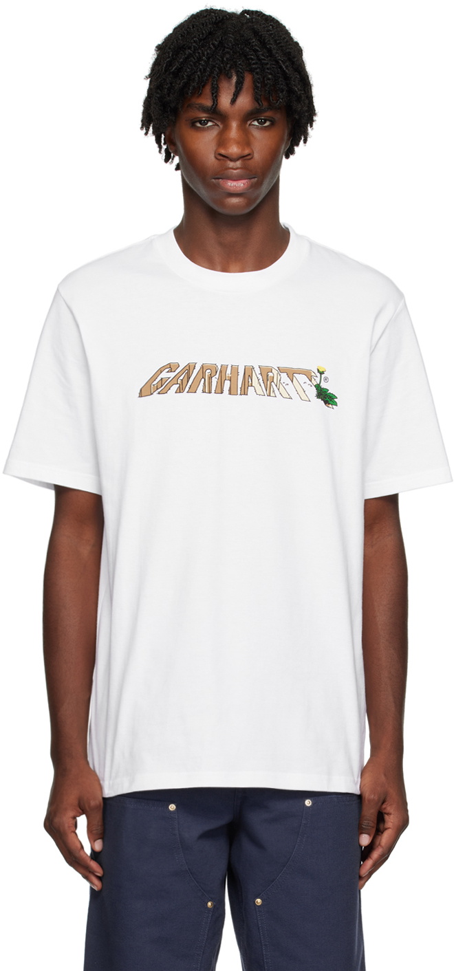 Carhartt Work In Progress White Dandelion Script T-Shirt Carhartt WIP