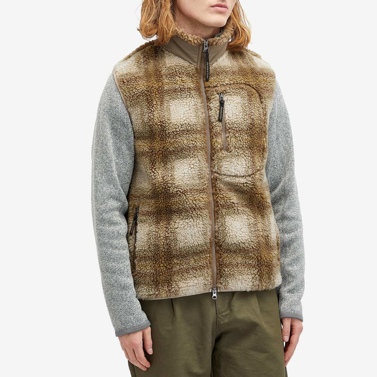Pendleton Men's Stand Vest in Beige/Ivory Pendleton