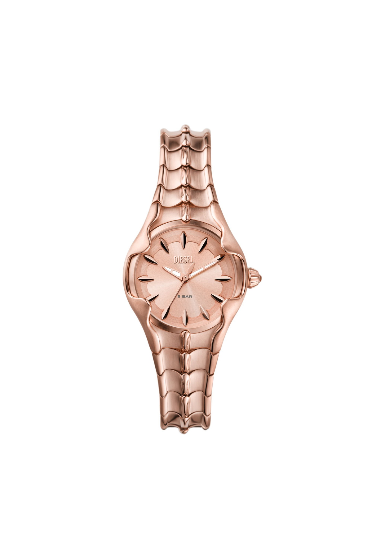 Diesel Vert three-hand rose gold-tone stainless steel watch ...