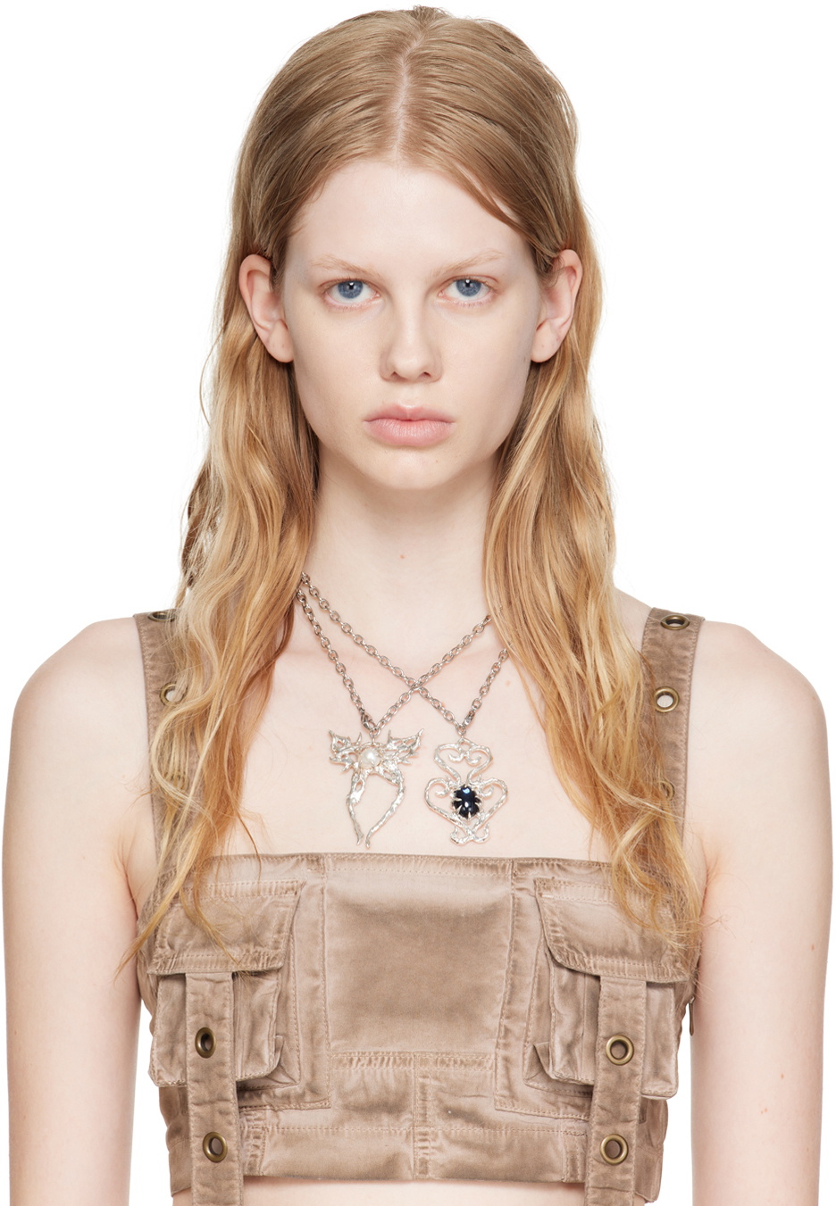 Harlot Hands SSENSE Exclusive Silver Luna Butterfly Necklace Harlot Hands