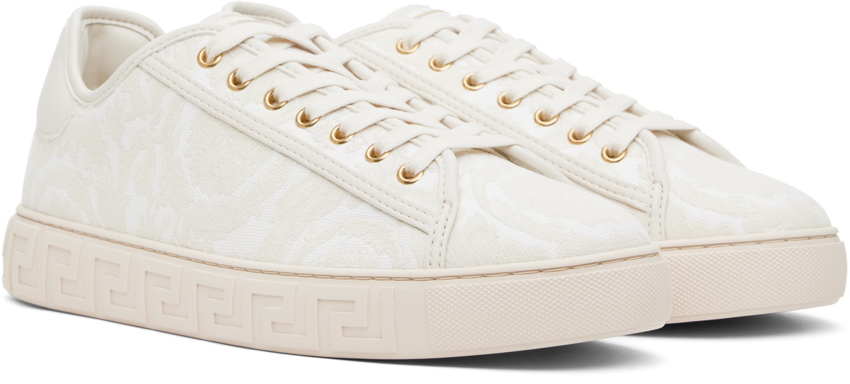 Versace White Barocco Greca Sneakers Versace