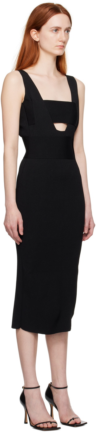 BOYAROVSKAYA Black Layered Midi Dress