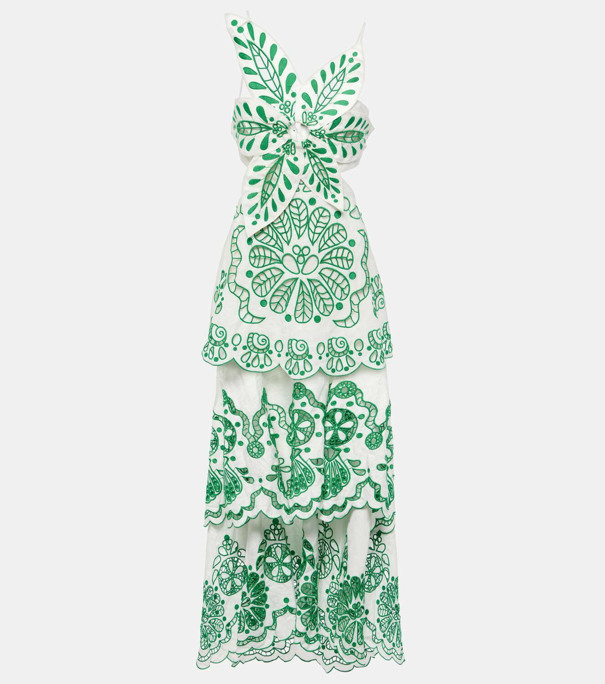 Farm Rio Flower Richelieu linen midi dress Farm Rio