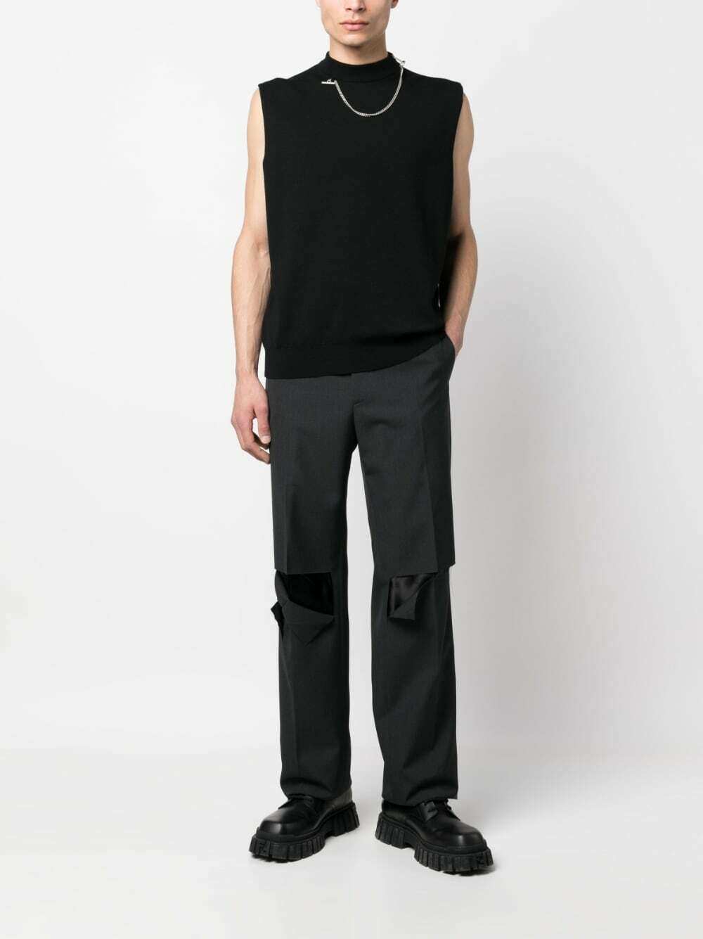 GIVENCHY - Ripped Wool Trousers Givenchy