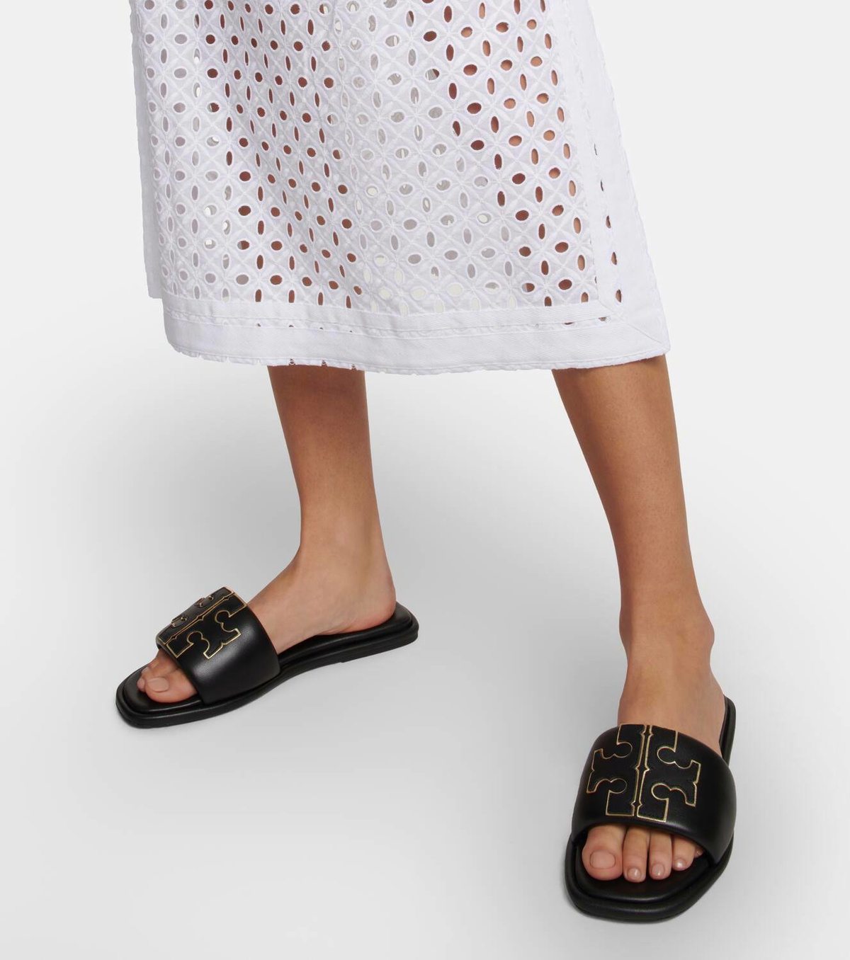 Tory Burch Double T leather slides Tory Burch