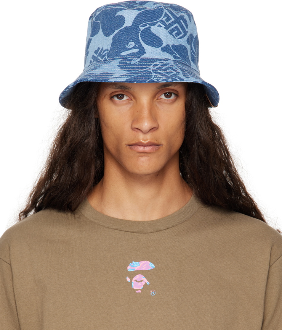 BAPE Blue Camo Denim Bucket Hat A Bathing Ape