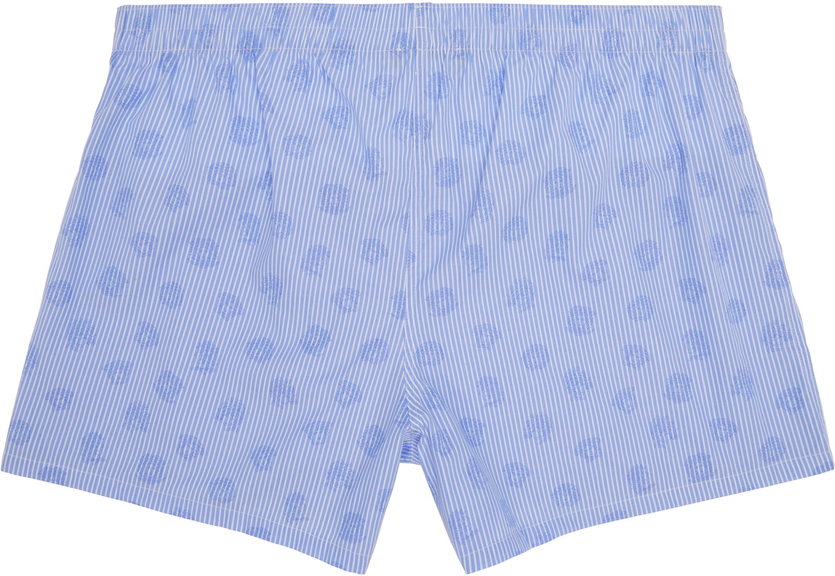 Versace Underwear Blue Striped Medusa Boxers Versace Underwear