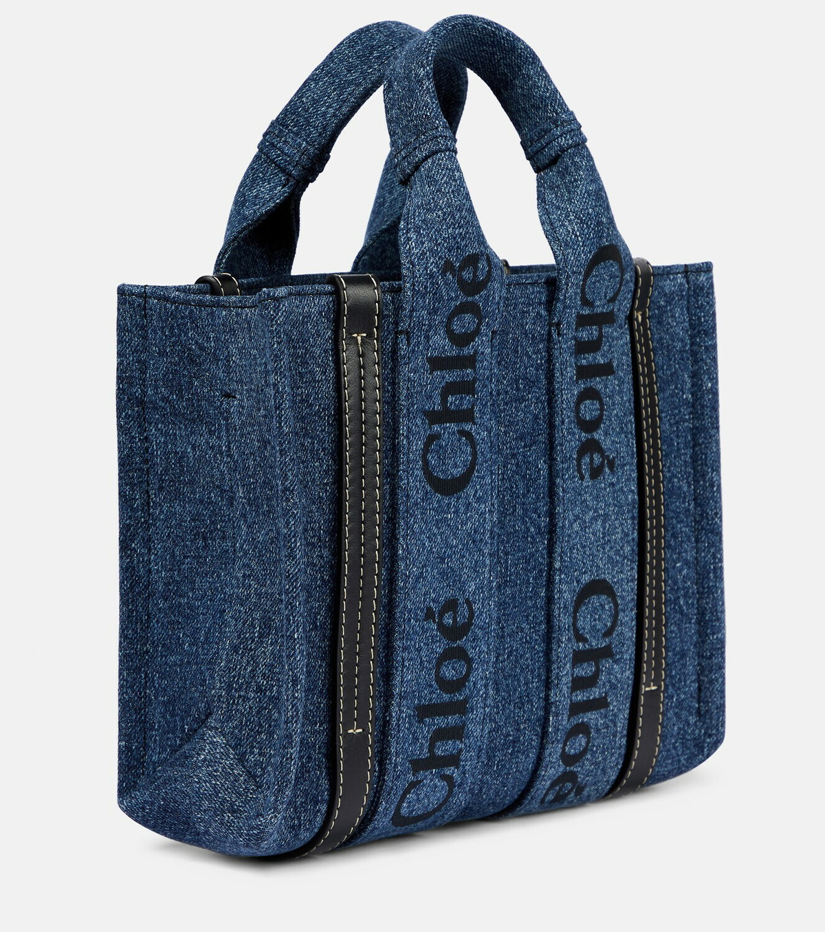 Chloe - Woody Small denim tote bag Chloe