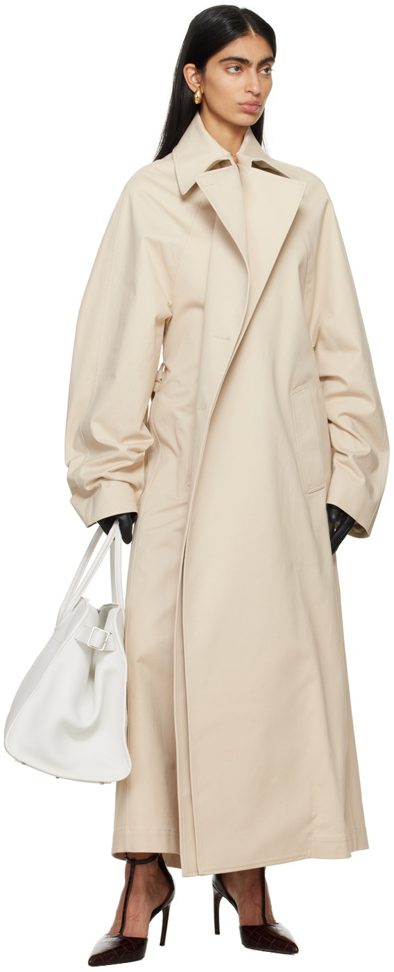 Marie Adam-Leenaerdt Beige Pinched Trench Coat MARIE ADAM-LEENAERDT
