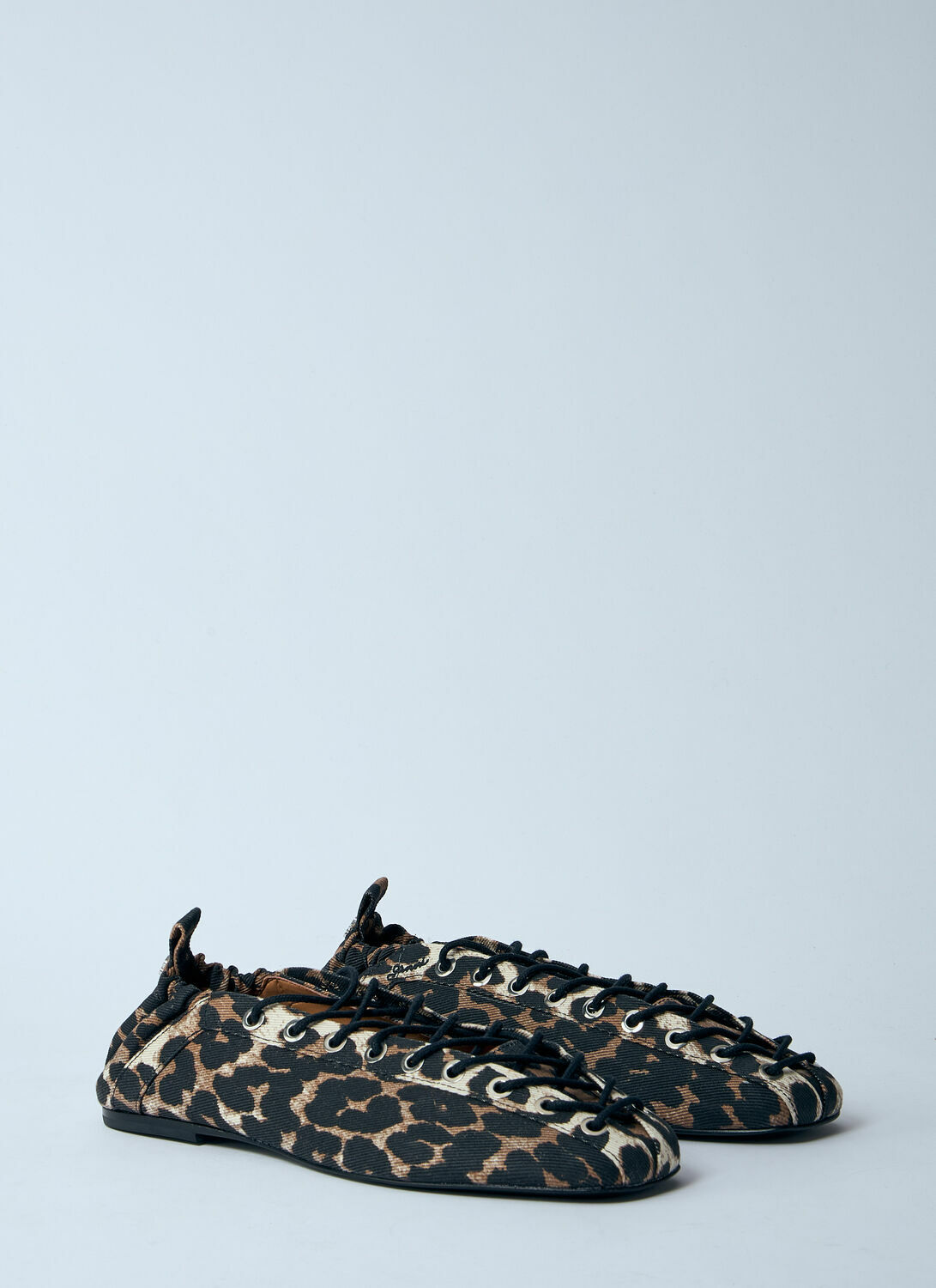 GANNI Leopard Oleatex Ballerina Flats GANNI