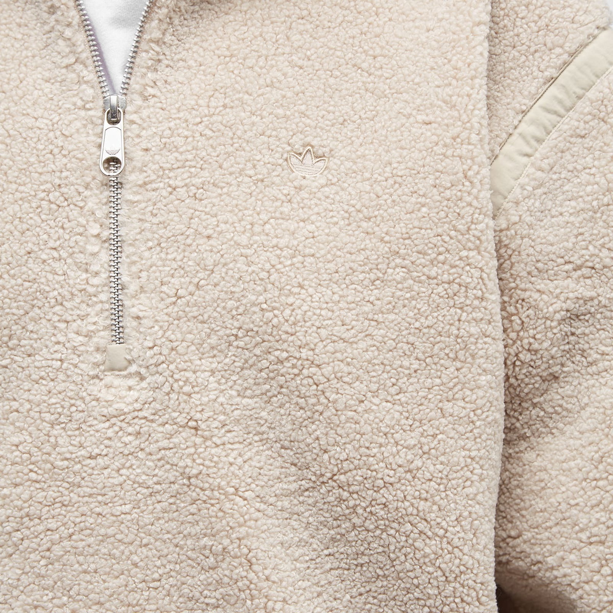 Adidas Men's Premium Essentials Half Zip Fleece in Wonder Beige adidas