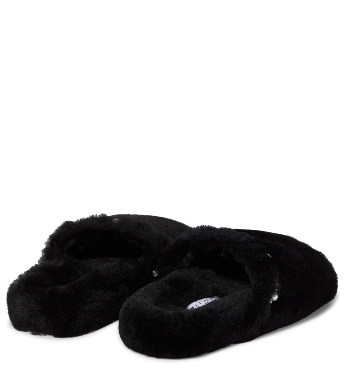 Jimmy Choo - Acinda embellished shearling slides Jimmy Choo