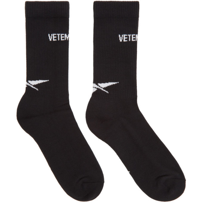 Vetements Black Reebok Edition Logo Socks Vetements