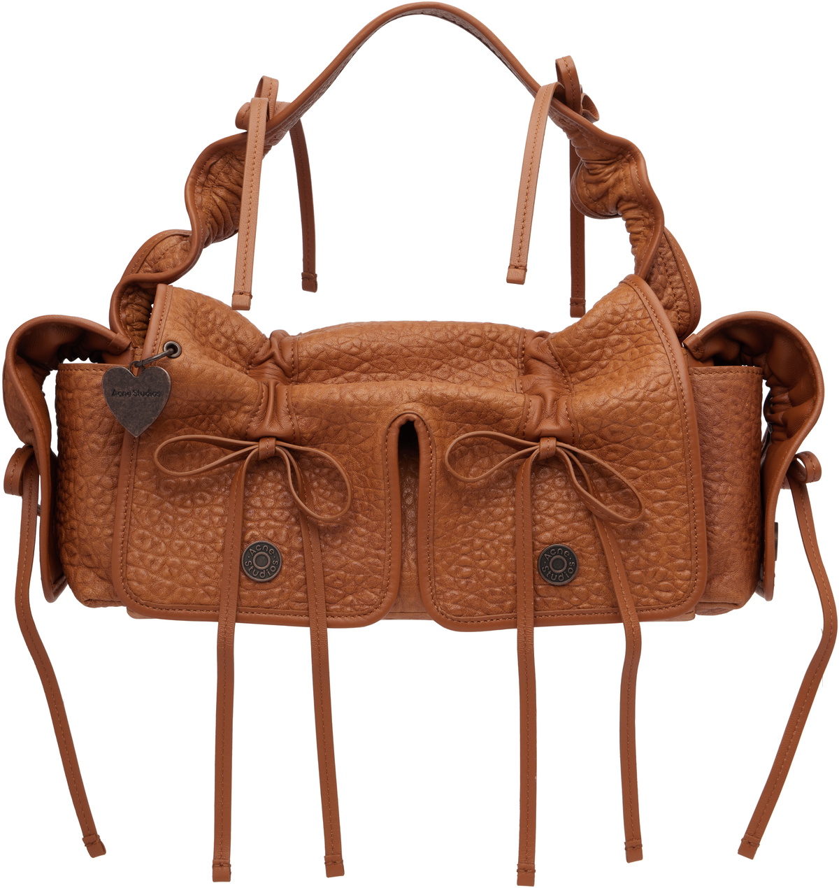 Acne Studios Brown Multipocket Grained Leather Bag Acne Studios