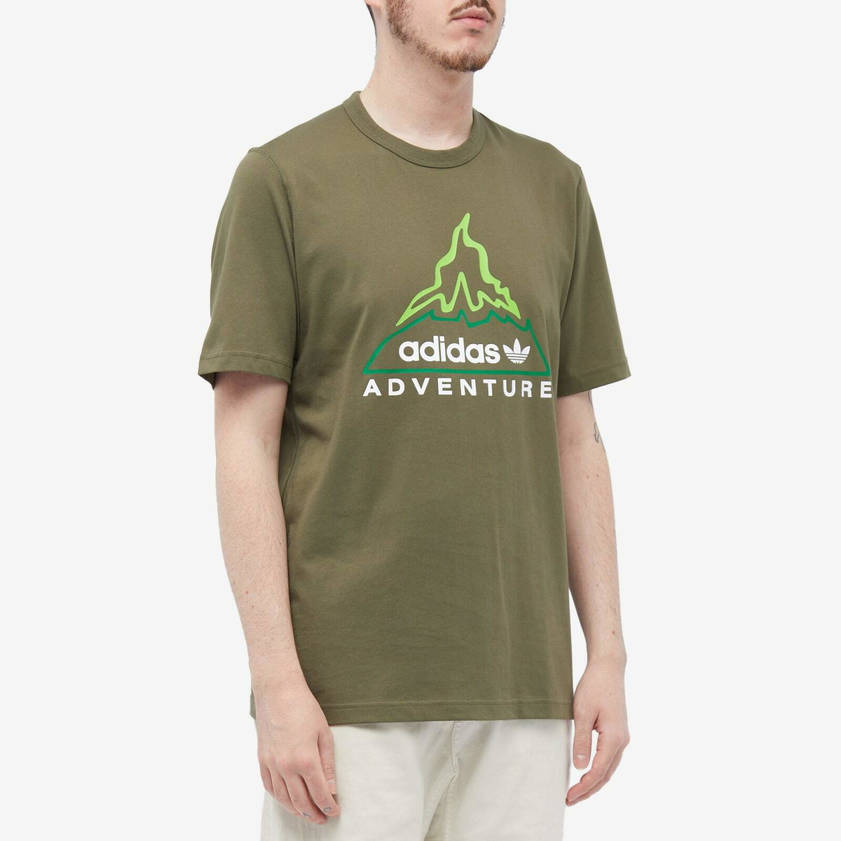 Adidas Men's Adventure Volcano T-Shirt in Olive Strata adidas