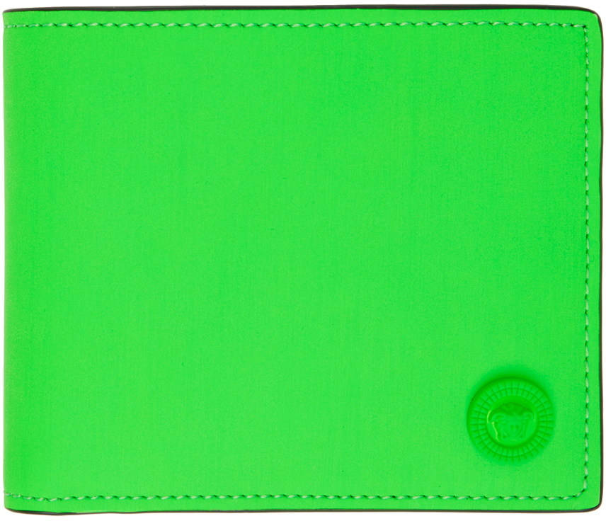 Versace Green Medusa Biggie Bifold Wallet Versace