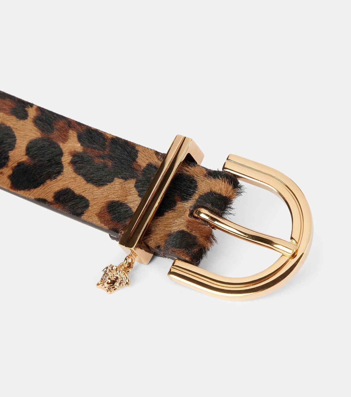 Versace Leopard-print calf hair belt Versace