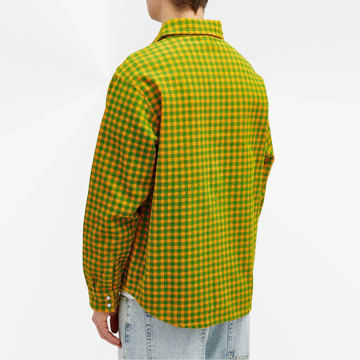 ICECREAM Men's Corduroy Check Shirt in Green Check ICECREAM