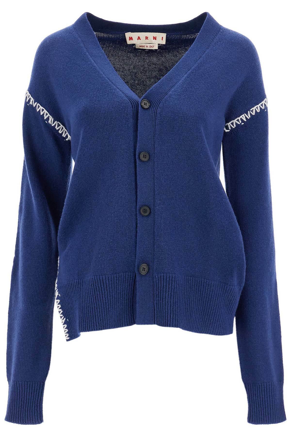 MARNI cardigan with stitching details Blue Marni