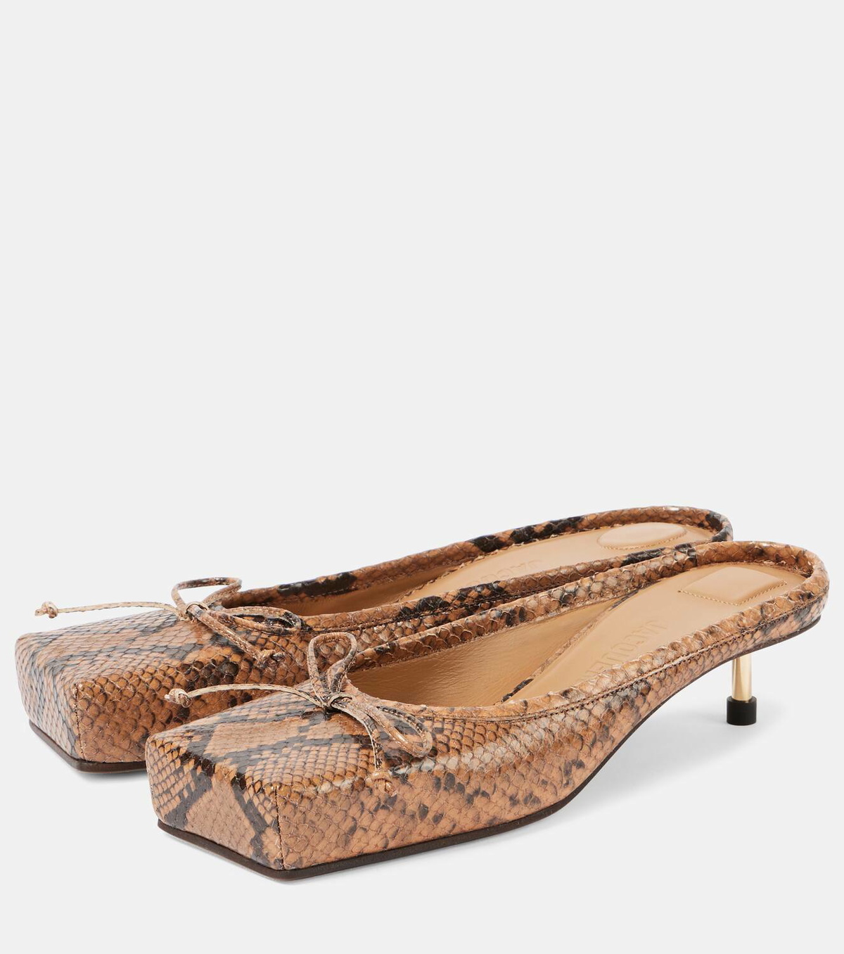 Jacquemus Les Mules Basses snake-effect leather mules Jacquemus