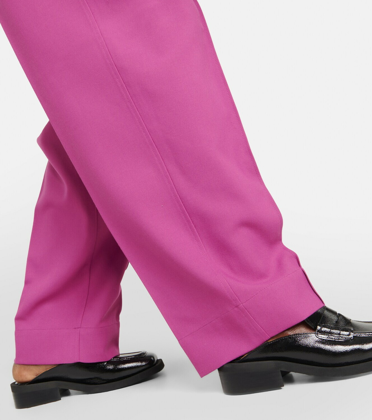 Ganni Pleated high-rise wide-leg pants GANNI
