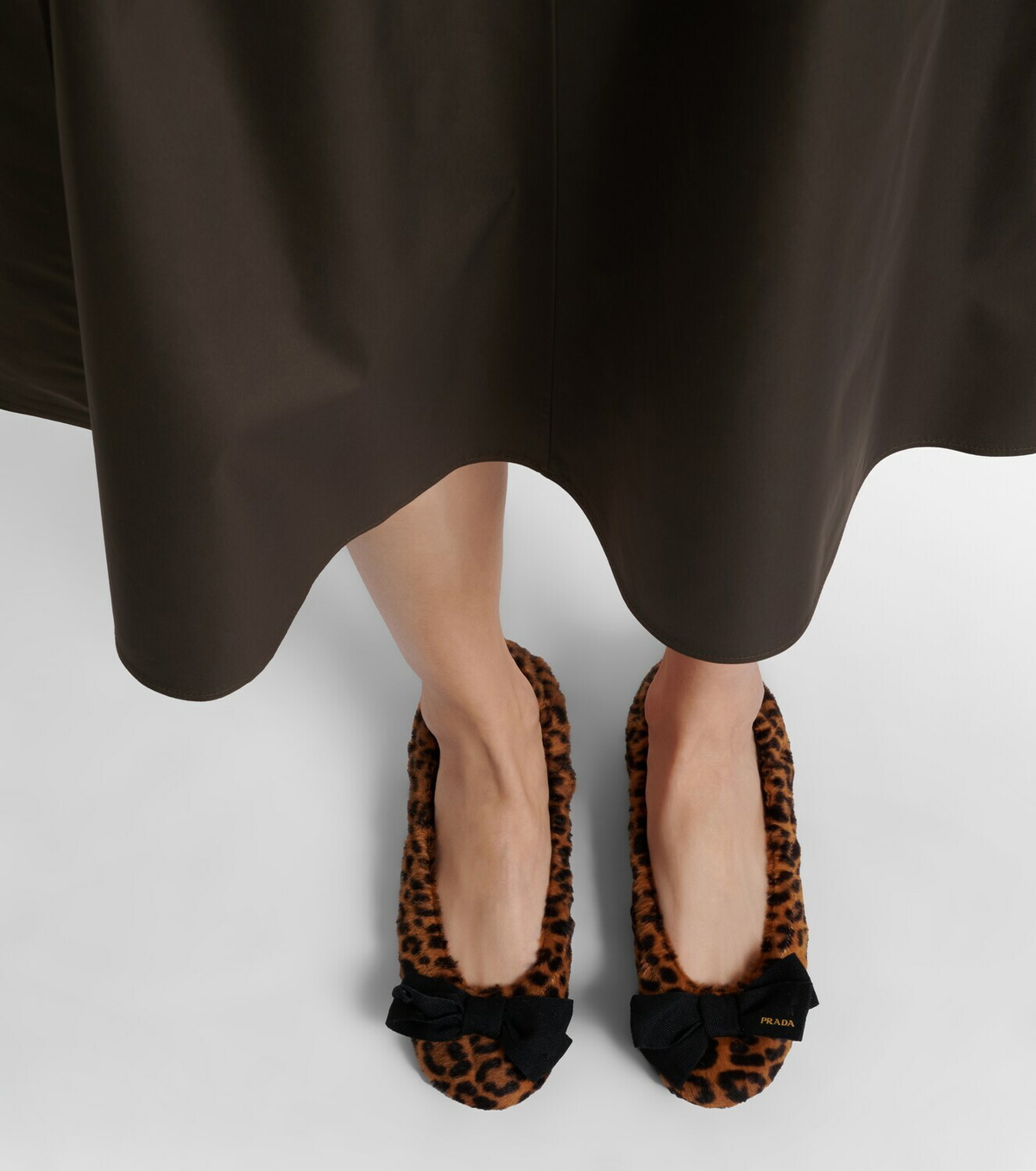 Prada Leopard-print calf hair ballet flats Prada