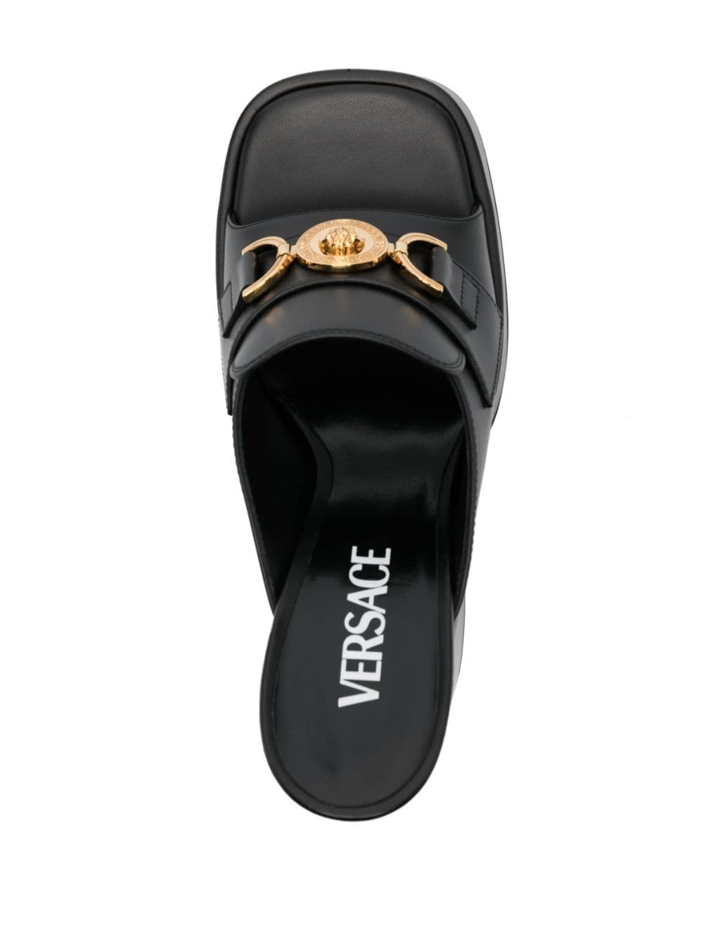 VERSACE - Medusa Aevitas Leather Platform Mules Versace