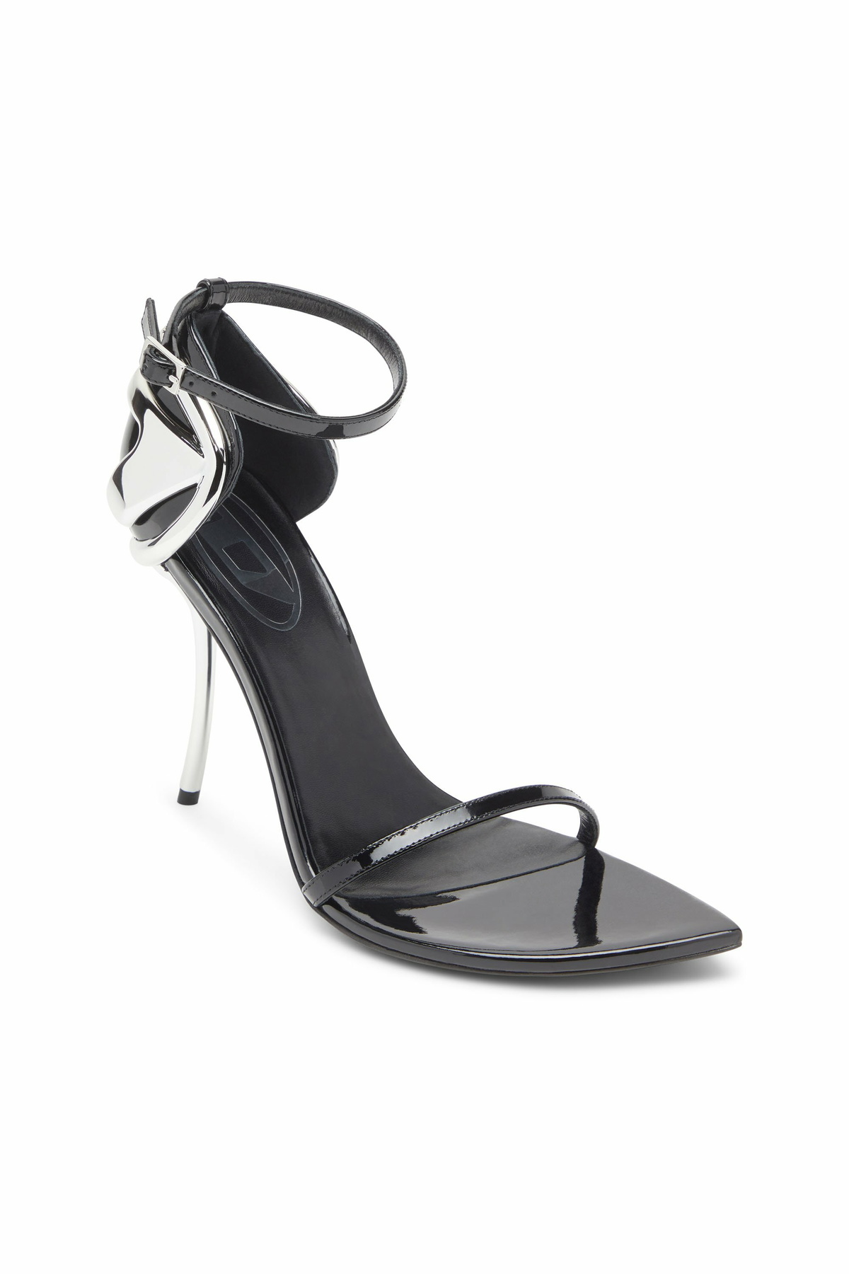 Diesel D-Ten & Half-Stiletto sandals in patent leather and satin ...