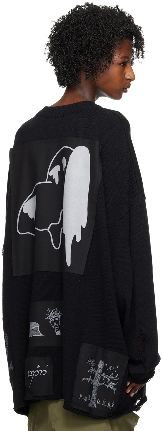 WESTFALL Black Distressed Sweater
