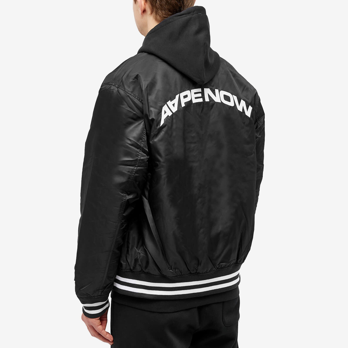Men's AAPE Now Baseball Padded Jacket in Black AAPE by A Bathing Ape