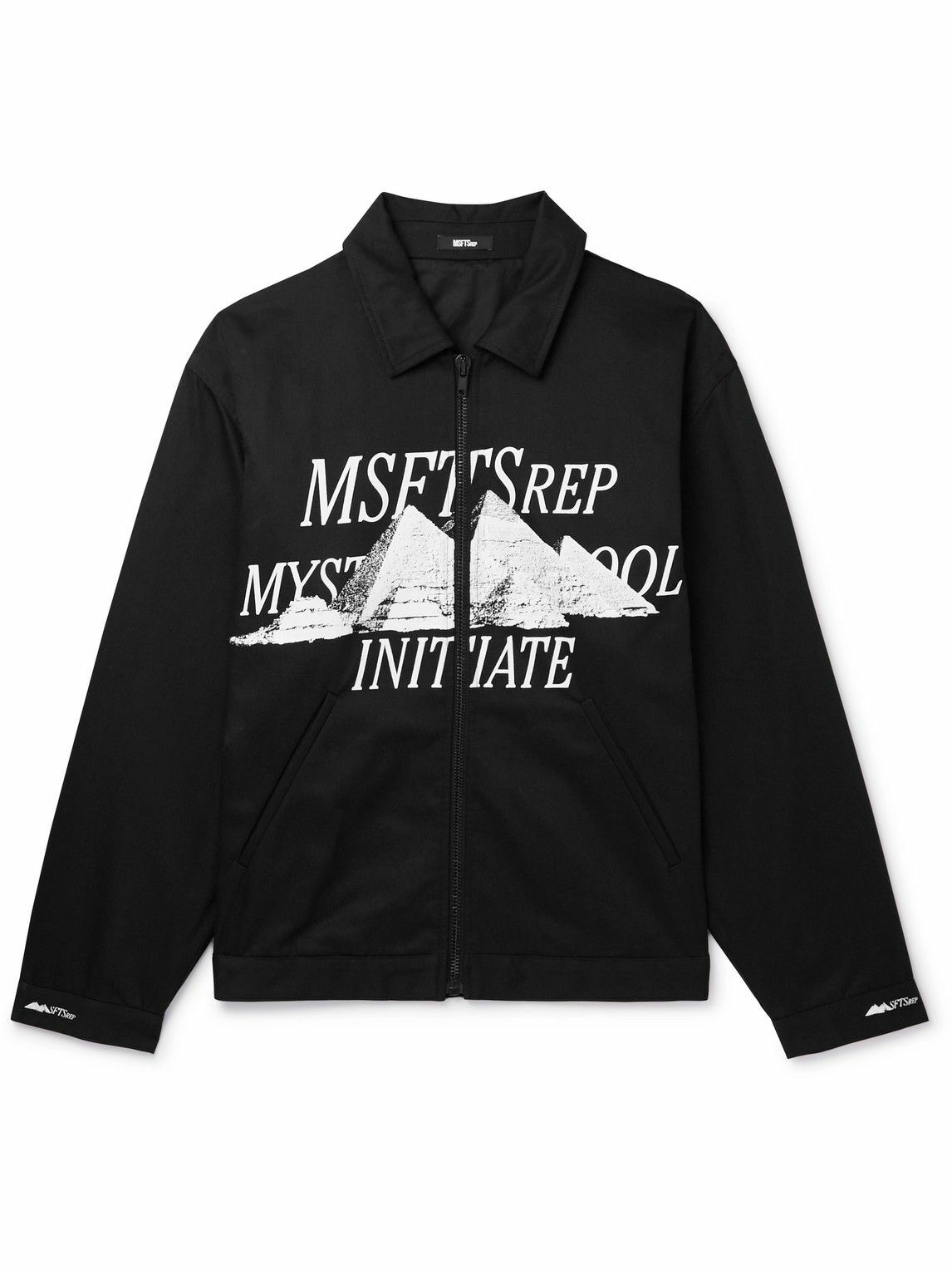 MSFTSrep - Logo-Print Cotton-Twill Overshirt - Black MSFTSrep