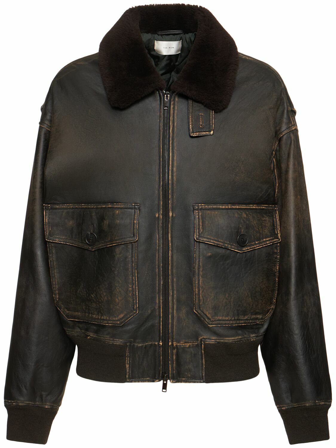 THE ROW Adonis Leather & Shearling Jacket The Row