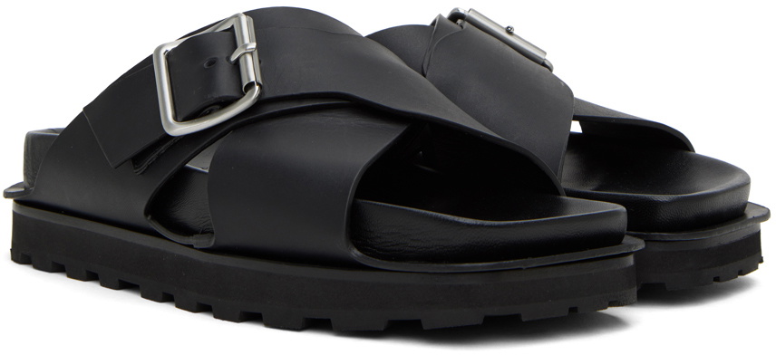 Jil Sander Black Pin-Buckle Slides Jil Sander