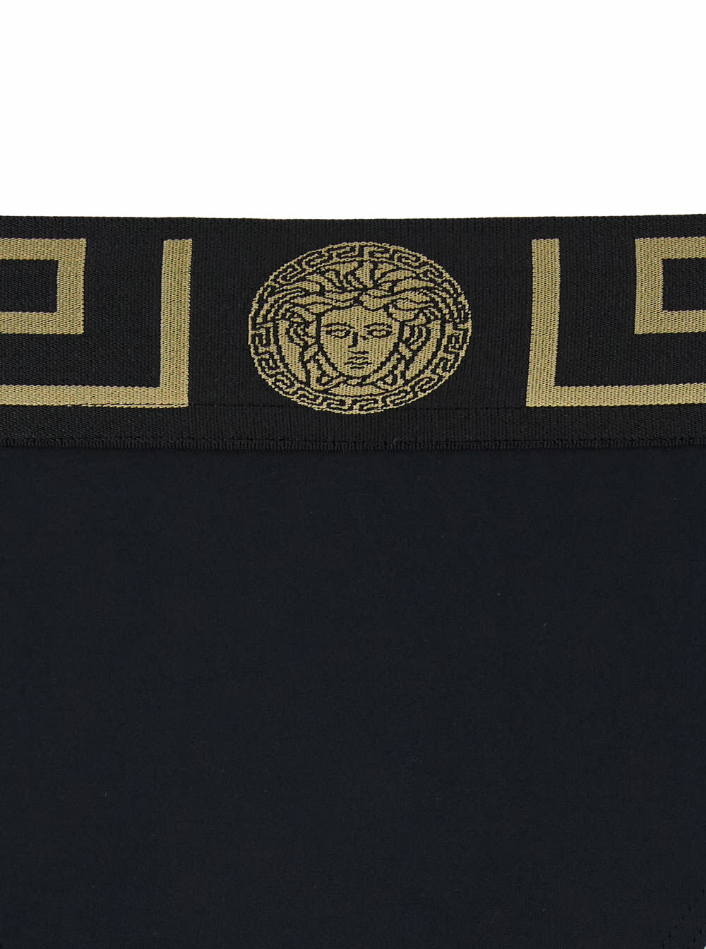 Versace Black Speedo With Greca Detail In Tech Fabric Man Versace
