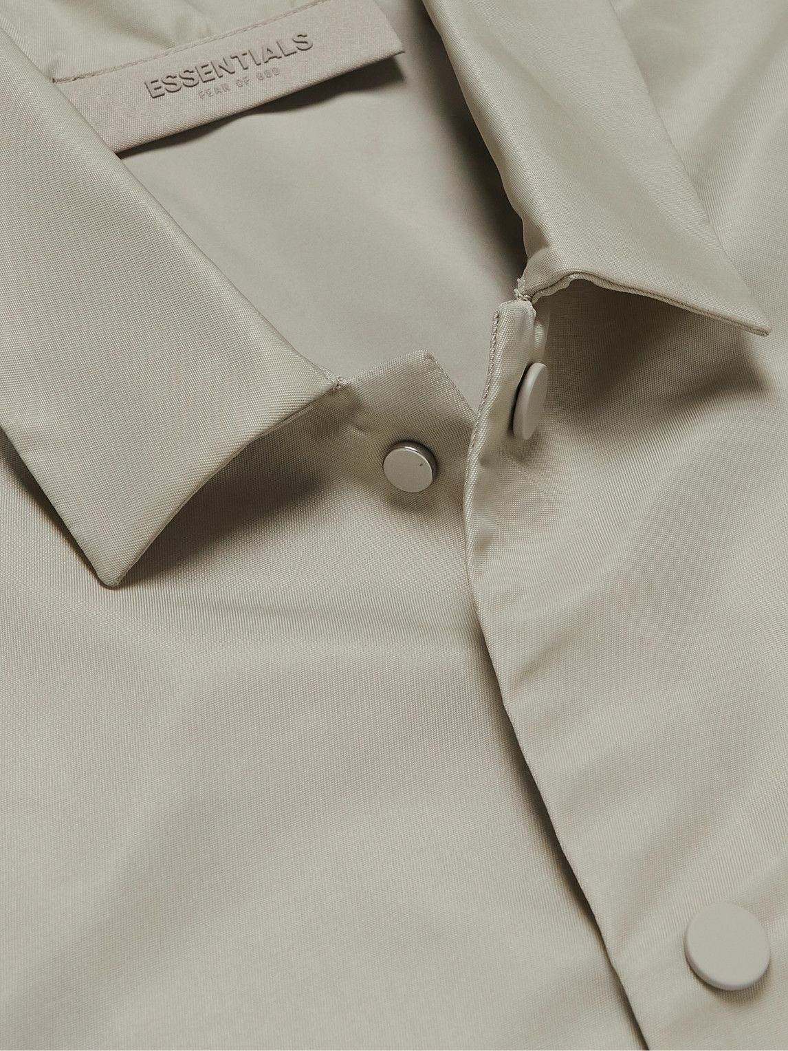 Fear of God Essentials Kids - Logo-Flocked Nylon Shirt - Gray Fear Of God