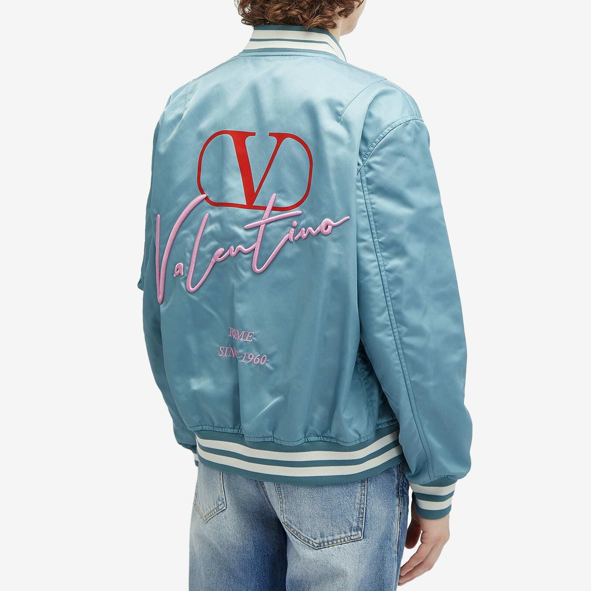 Valentino Men's Siganture Bomber Jacket in Stone Valentino
