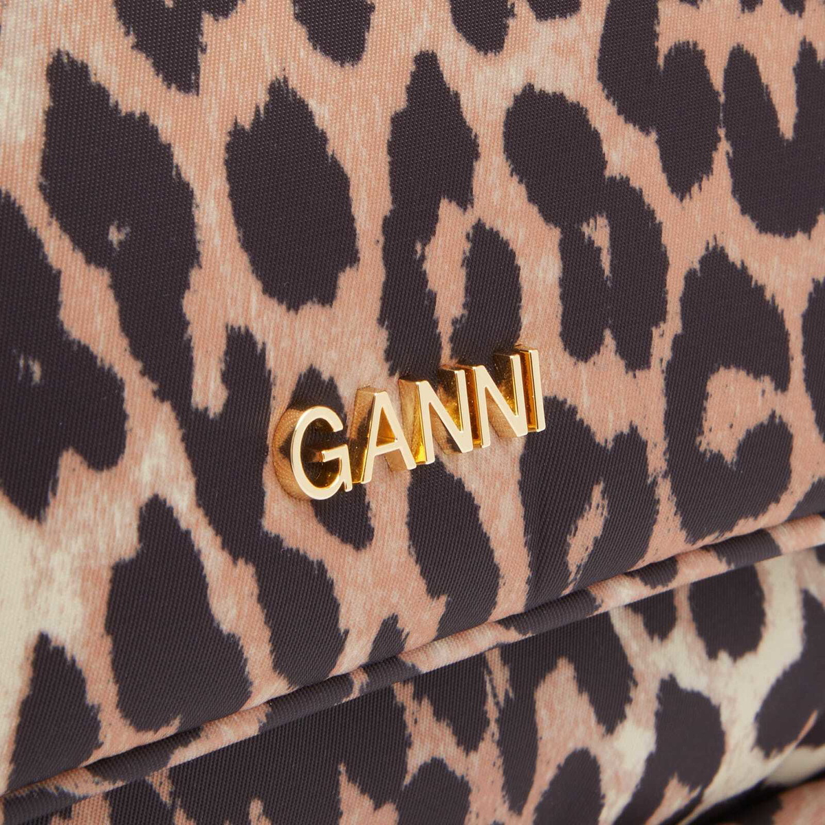 GANNI Women's Knot Flap Over Print in Leopard GANNI