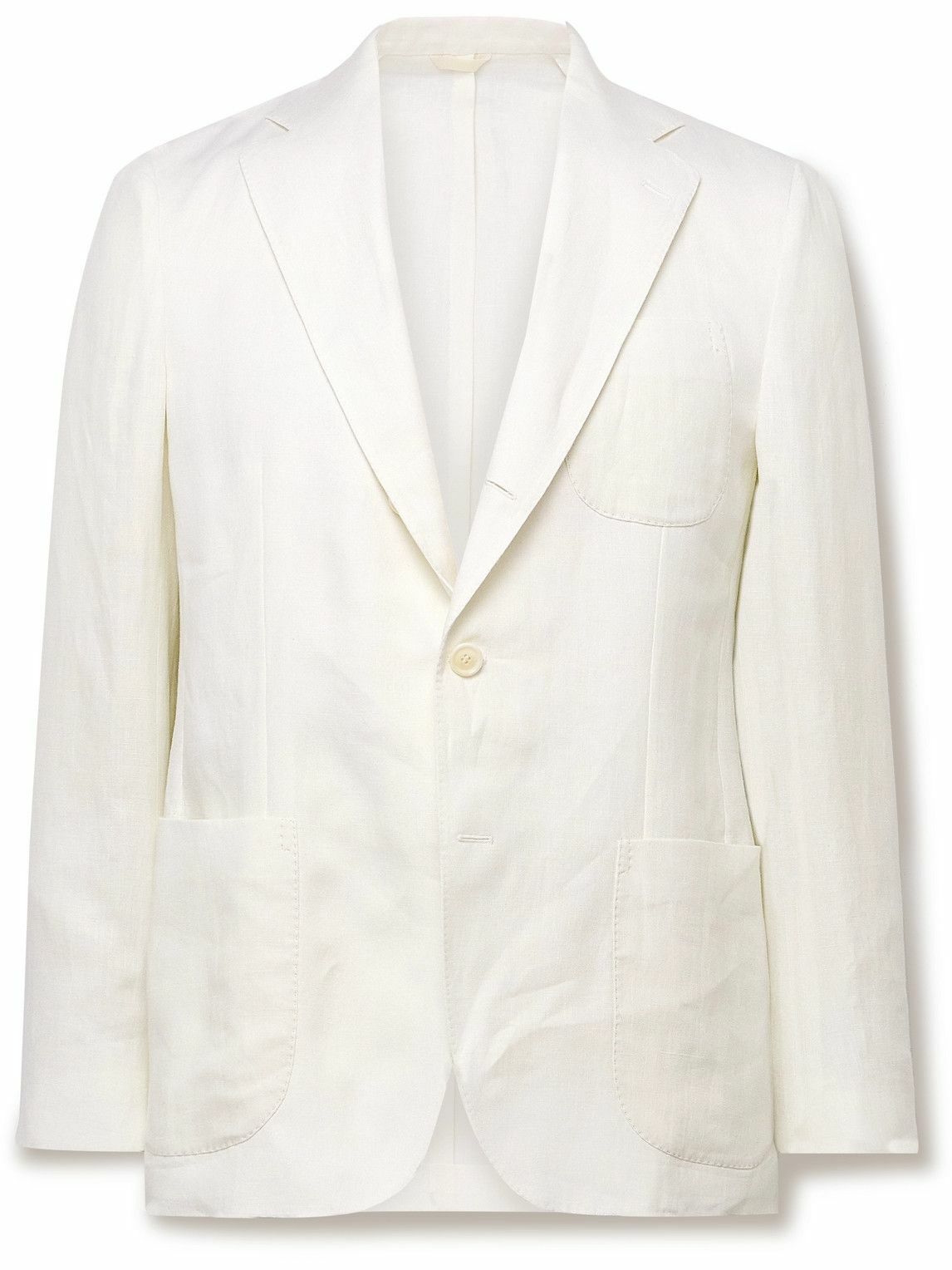 De Petrillo - Slim-Fit Linen Suit Jacket - White De Petrillo
