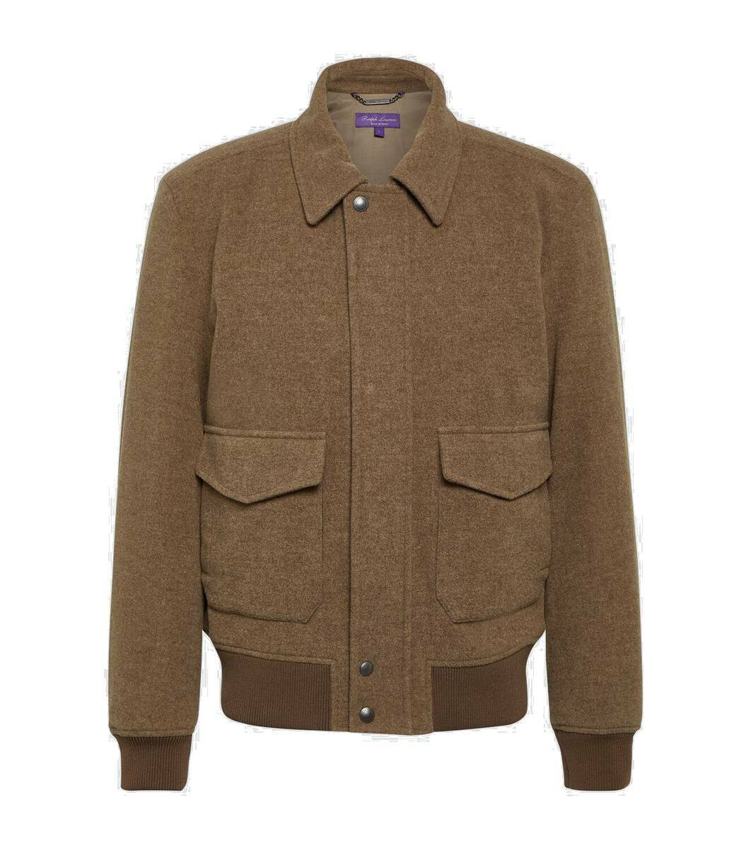 Ralph Lauren Purple Label Wool-blend bomber jacket Ralph Lauren Purple ...