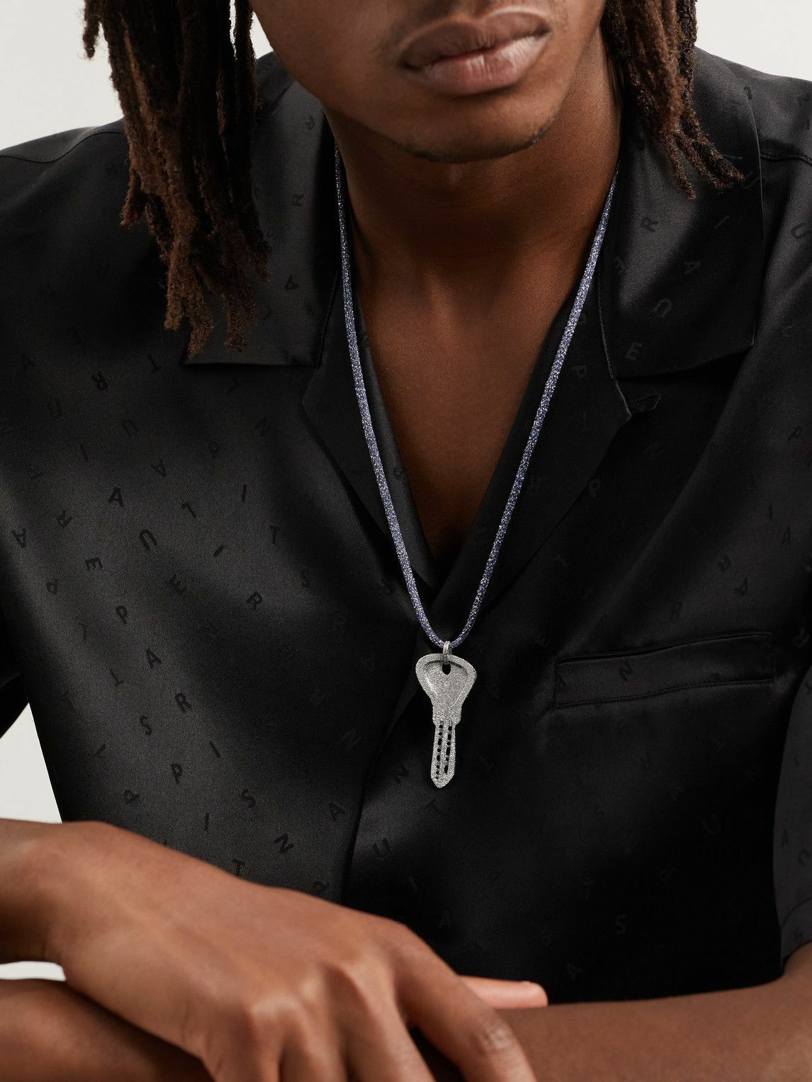 Carolina Bucci - Key White Gold Lurex Pendant Necklace