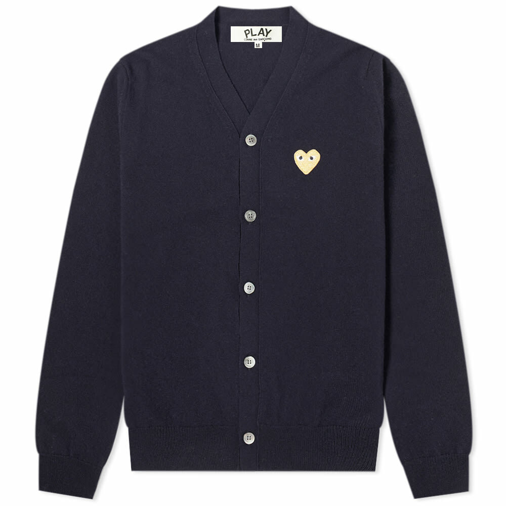 Comme des Garçons Play Men's Gold Heart Cardigan in Navy Comme des ...