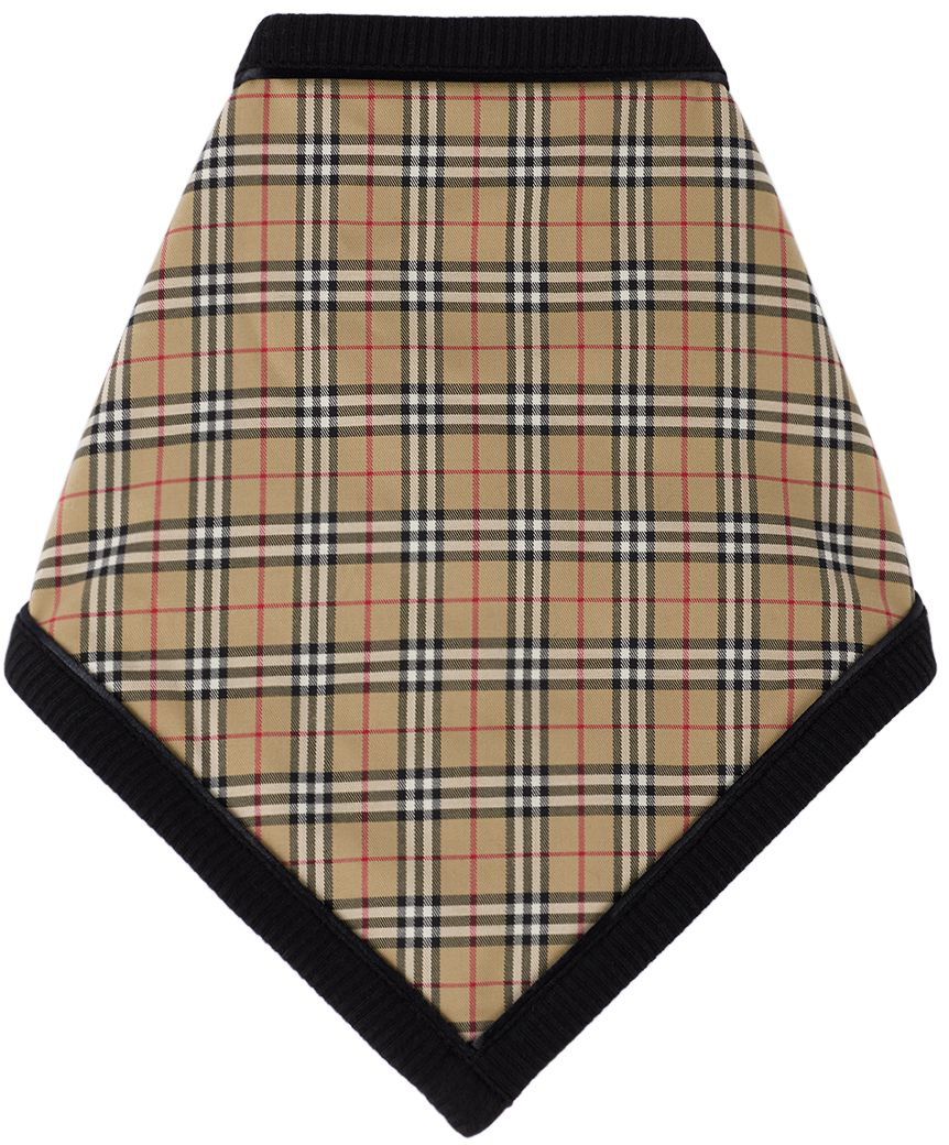 Burberry Baby Beige Check Panel Bib Set Burberry
