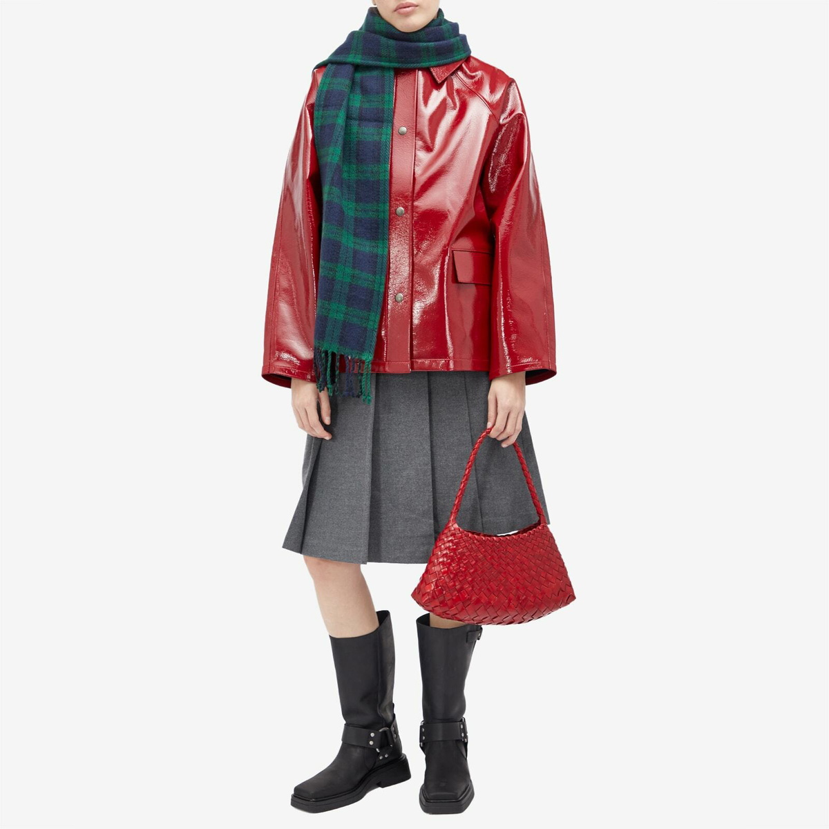 KASSL Editions Women's kassl Original Hip Lacquer Wool Jacket in Red ...