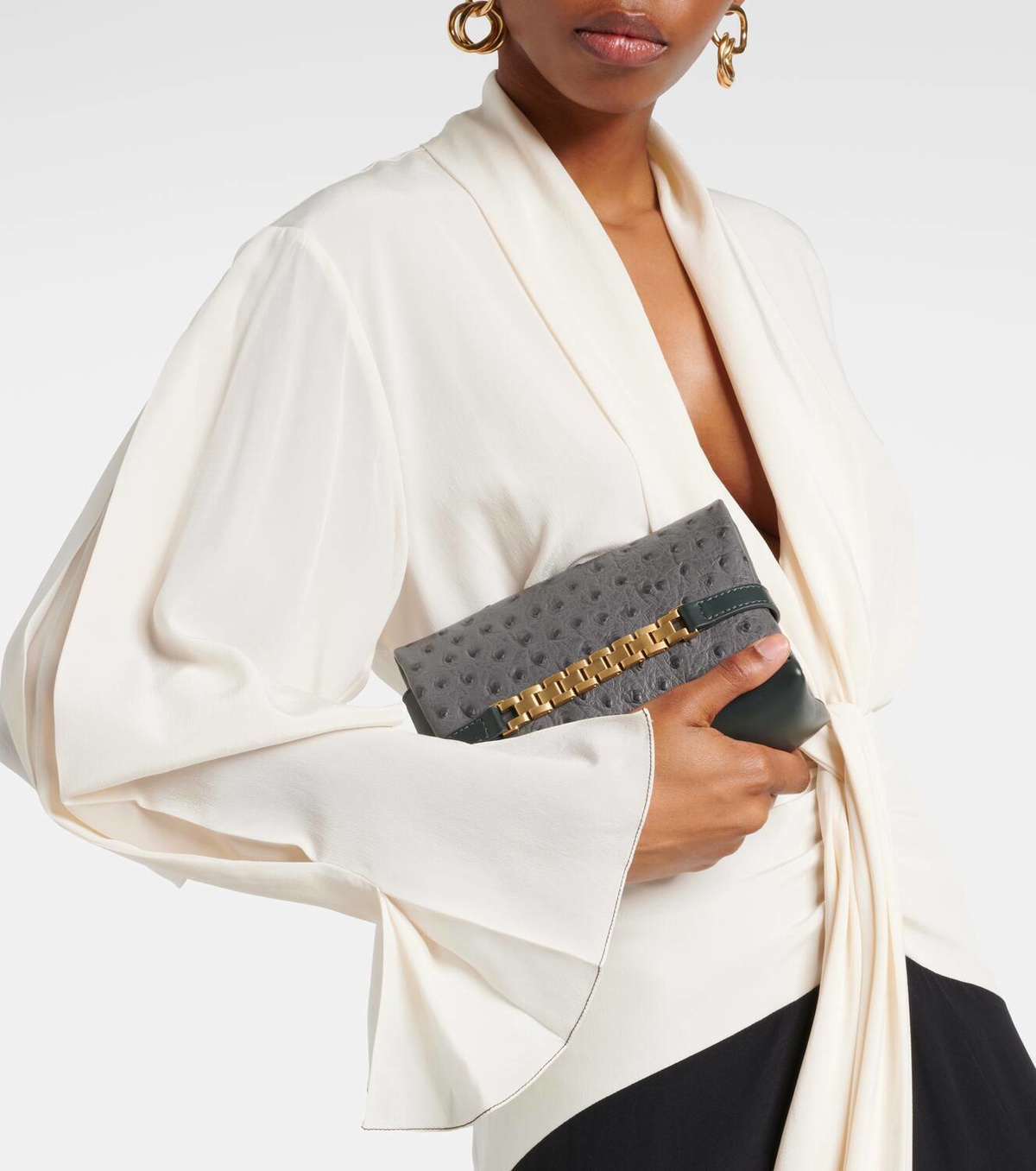 Victoria Beckham Chain Mini croc-effect leather shoulder bag Victoria ...
