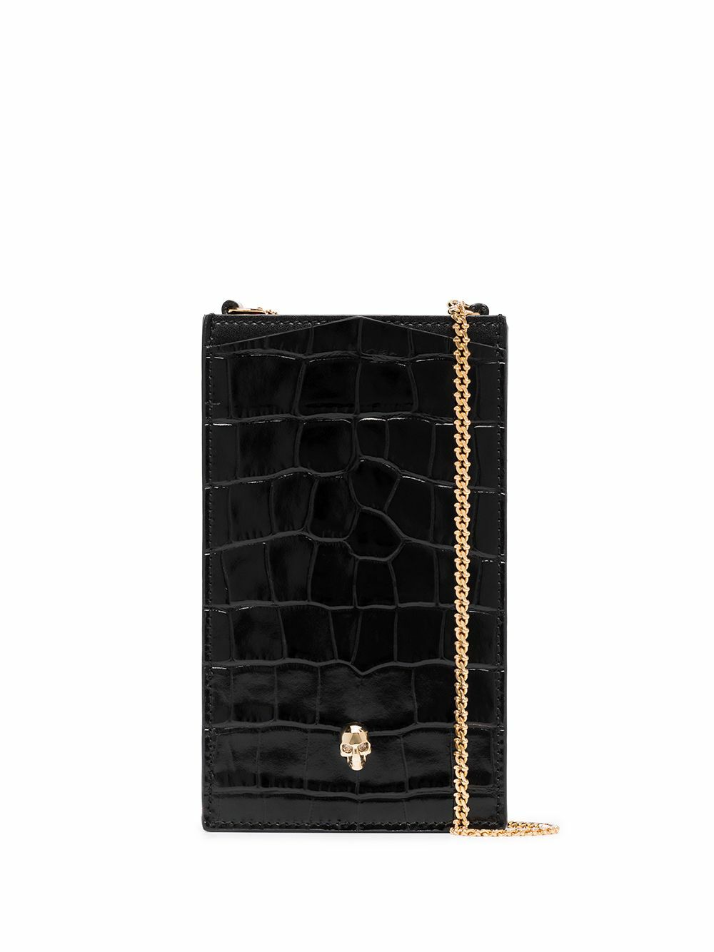 ALEXANDER MCQUEEN - Skull Leather Phone Case On Chain Alexander McQueen