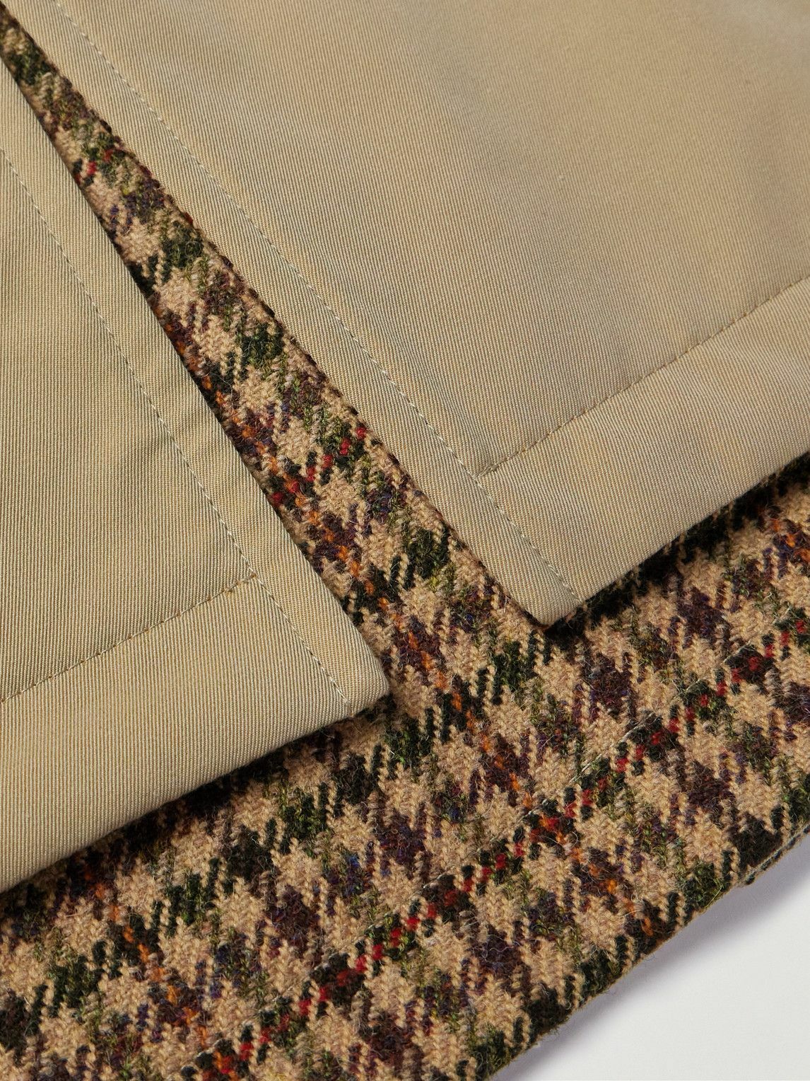 Drake's - Reversible Cotton-Twill and Houndstooth Wool Coat - Neutrals ...